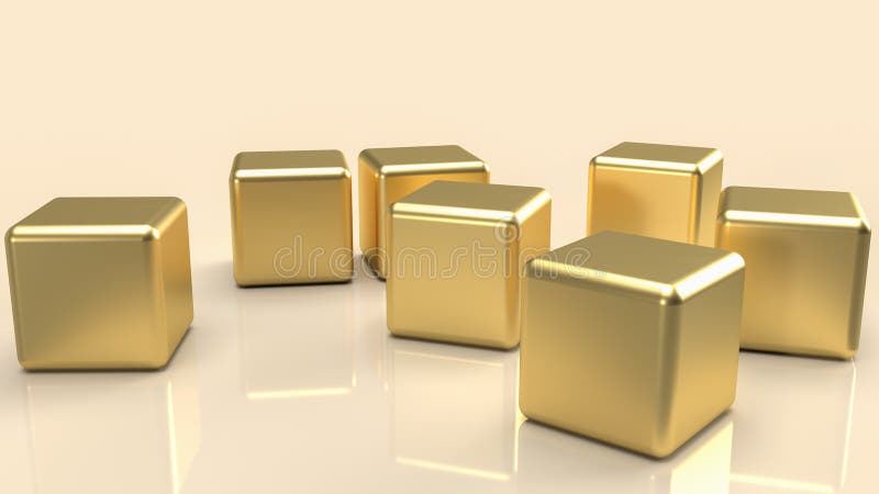 The Gold Cube on White for Abstract Background Concept 3d Rendering ...