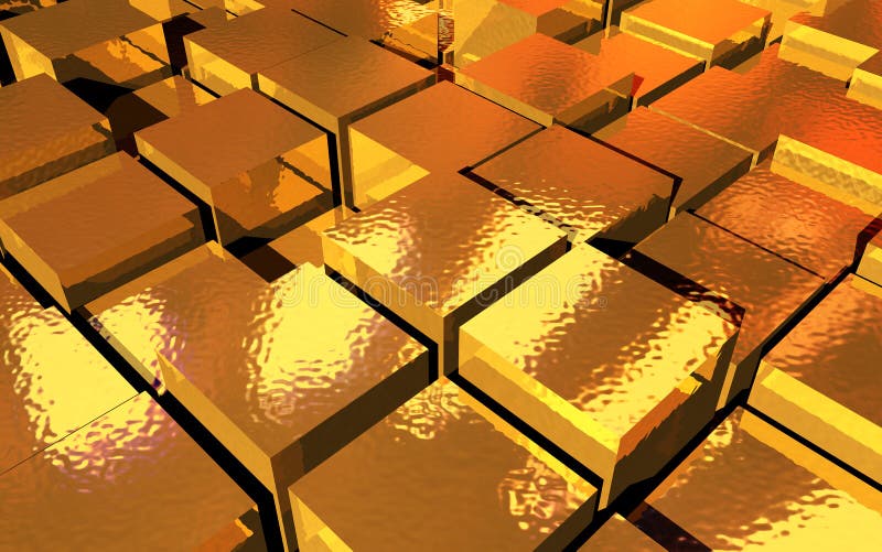 Gold Cubes stock illustration. Illustration of colors - 7162535