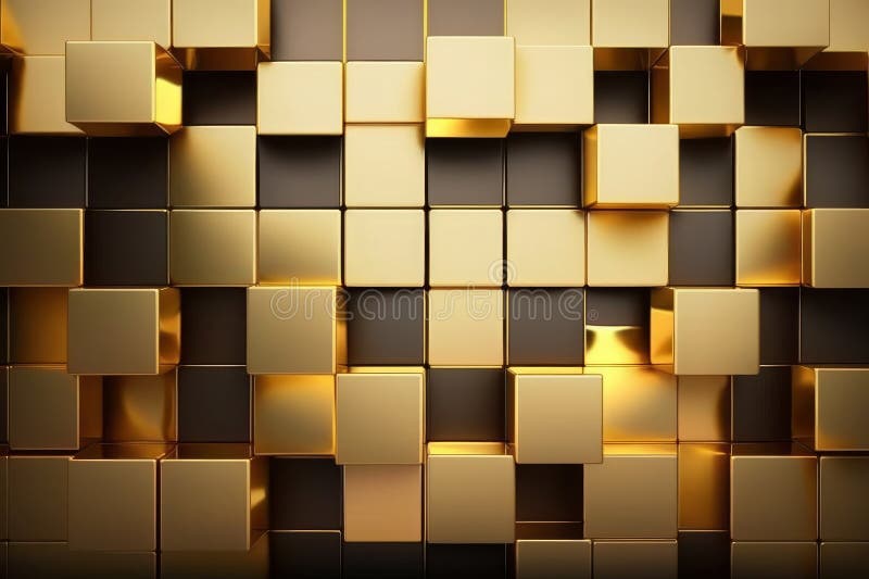 Gold Cubes Background. Illustration Stock Illustration - Illustration ...