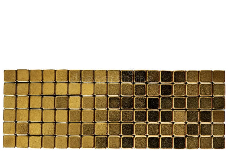 Gold Cubes Placed on White Background Stock Image - Image of rich ...