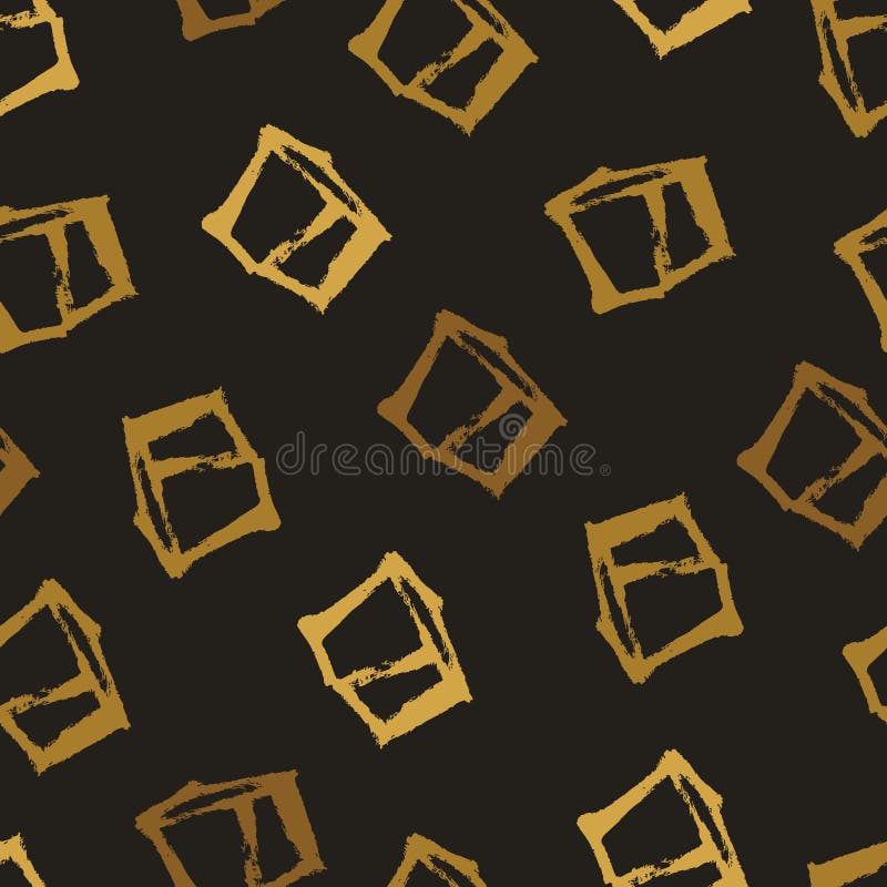 Gold Cubes Seamless Pattern Hand Drawing Style Vector Stock Vector ...