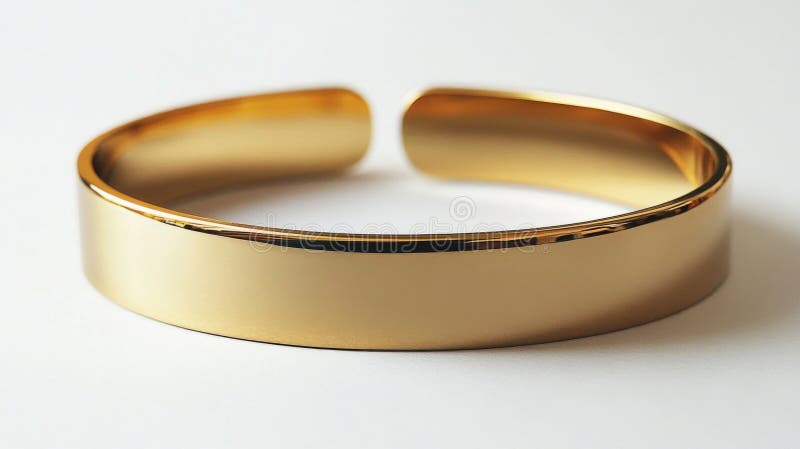 Gold Cuff Bracelet on White Background Stock Illustration ...