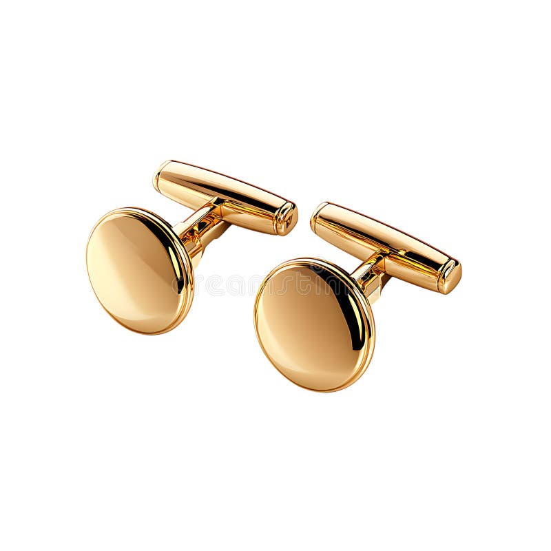 Gold Cufflinks Against Transparent Background Stock Illustration ...