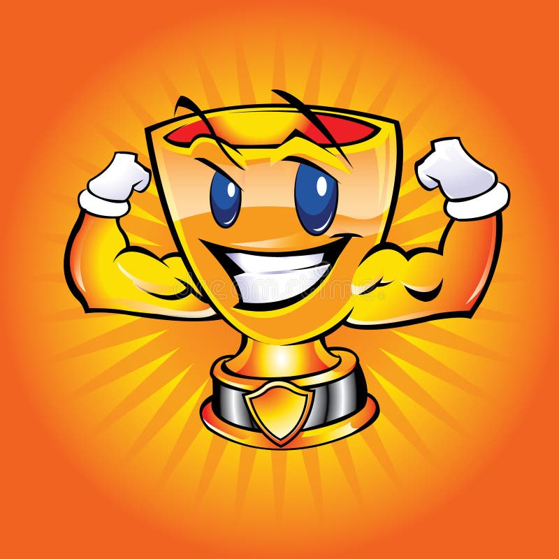 Gold cup cartoon stock vector. Illustration of drawing - 69917923