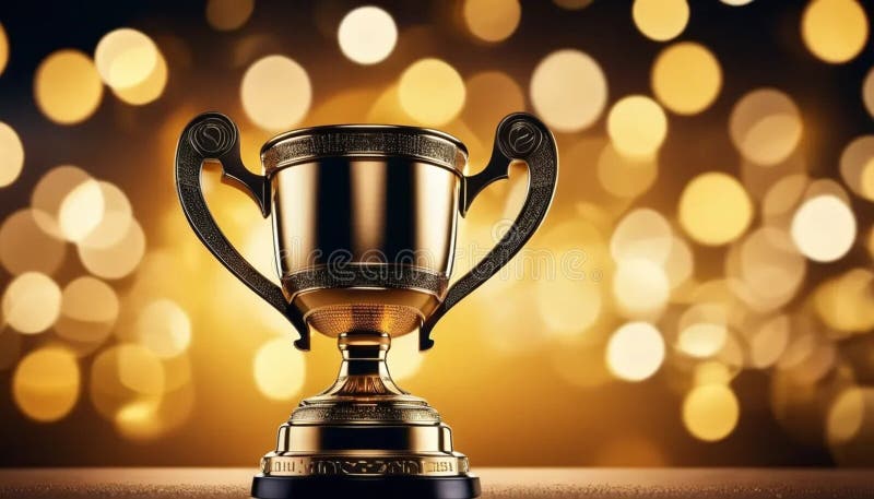 Gold cup for champions stock illustration. Illustration of place ...