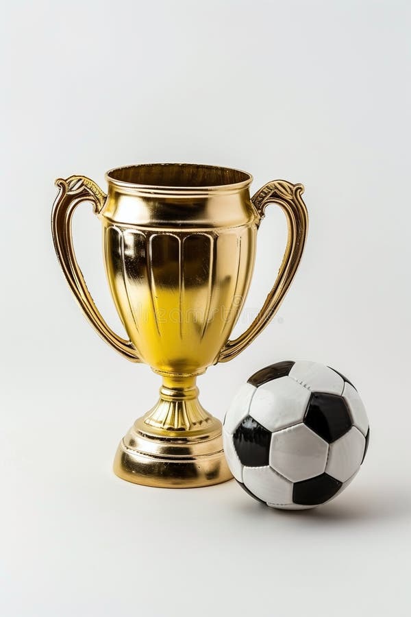 Gold Cup with a Football Ball Ai Photo Stock Illustration ...