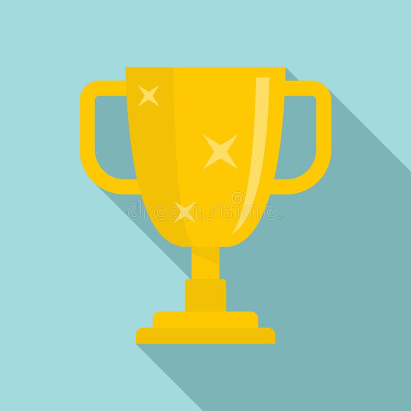 Gold cup icon, flat style stock vector. Illustration of championship ...