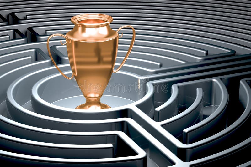 Gold cup maze stock vector. Illustration of cartoon - 108940112