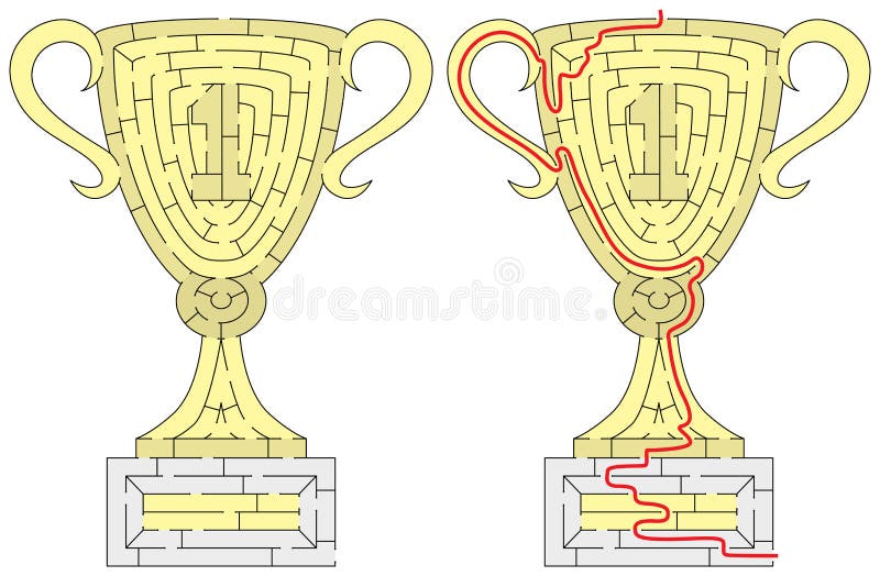 Easy gold medal maze stock vector. Illustration of educational - 108942177