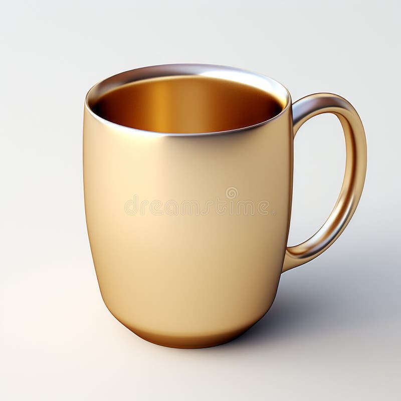Stunning 3d Gold Mug with Monochromatic Shadows Stock Illustration ...