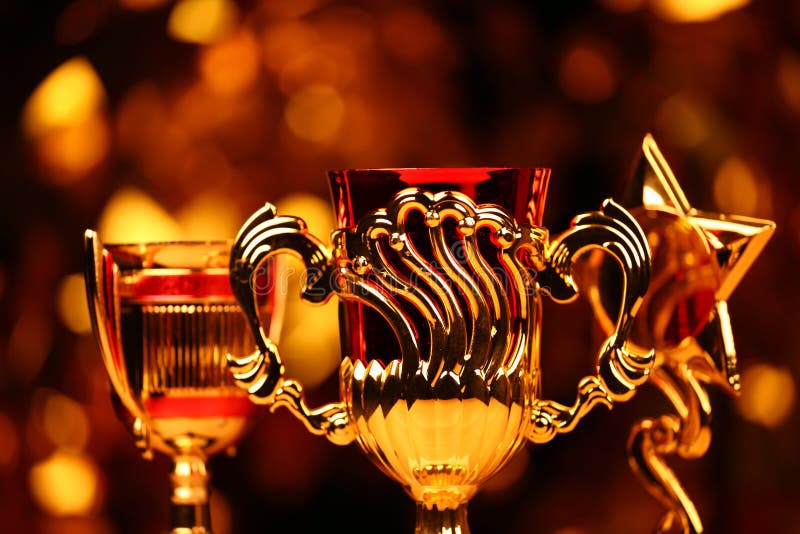 Gold Cup Studio Light Collection Stock Photo - Image of competition ...