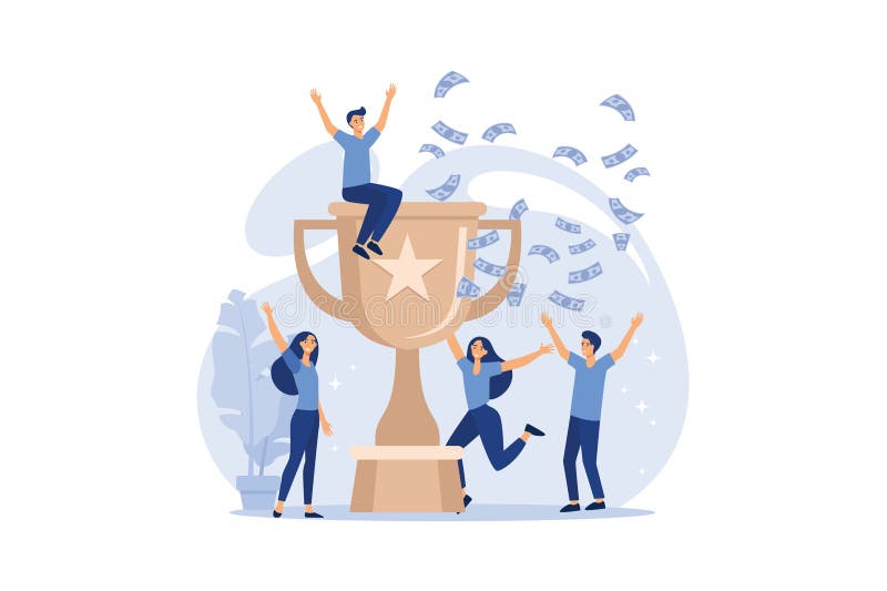 Gold Cup Trophy Symbol Icon in Flat Style, Team Support and Work Stock ...