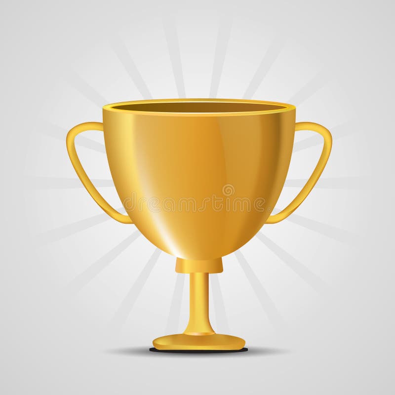 Gold cup. Vector stock vector. Illustration of object - 107431480