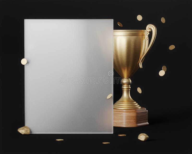 Gold Cup Winner and Poster, 3D Illustration Stock Illustration ...