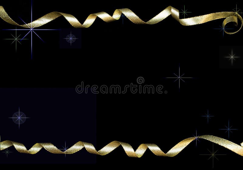 Gold curly ribbons stock image. Image of space, ribbons - 11774343