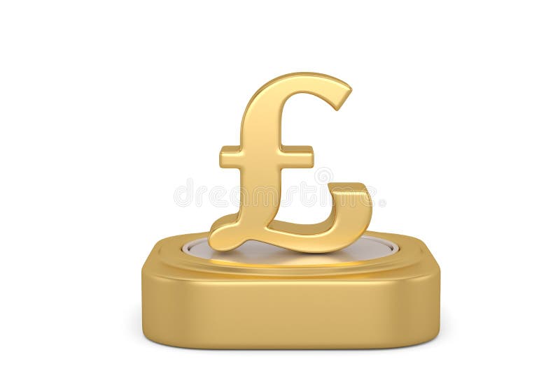 Gold Currency Symbol Isolated on White Background, 3D Render. 3D ...