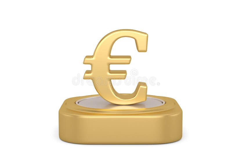 Gold Currency Symbol Isolated on White Background, 3D Render. 3D ...