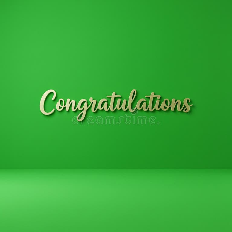 Gold Cursive Text Spelling "Congratulations" is Centered on a Vibrant ...
