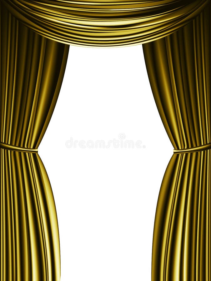 Gold Curtain Spotlight Stage Background Stock Illustration ...