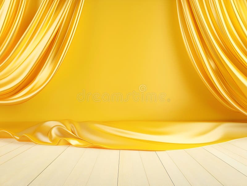 Gold Curtains Elegant Gold Curtains Backdrop Stock Illustration ...