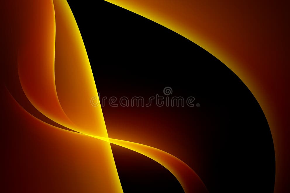 Gold Curve Abstract Pattern on Dark Background, Copy Space Composition ...