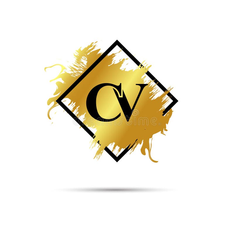 Gold CV Logo Symbol Vector Art Design Stock Illustration - Illustration ...