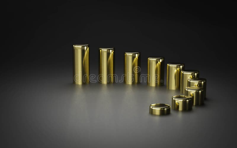 A Gold Cylinder Abstract Background in Front of Dark Background Low Key ...