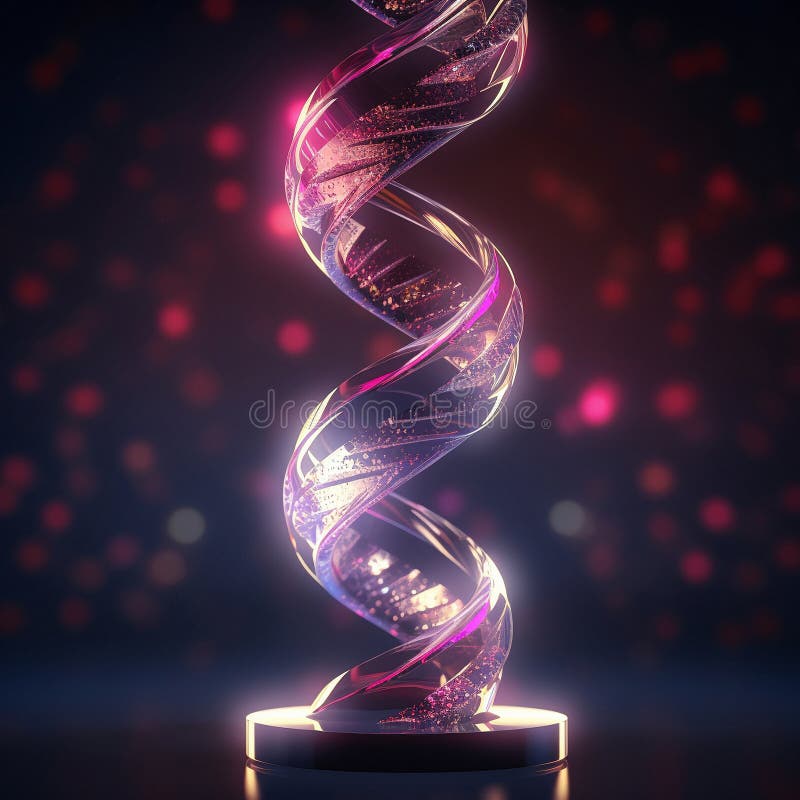 Gold 3d Dna Structure on a White Background Stock Illustration ...