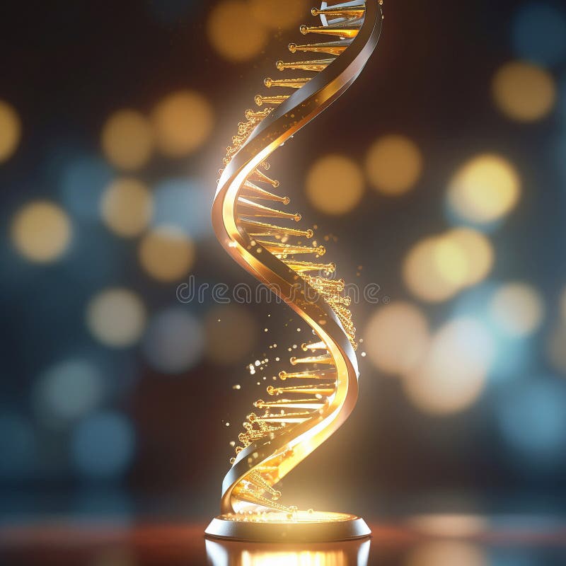 Gold 3d Dna Structure on a White Background Stock Illustration ...