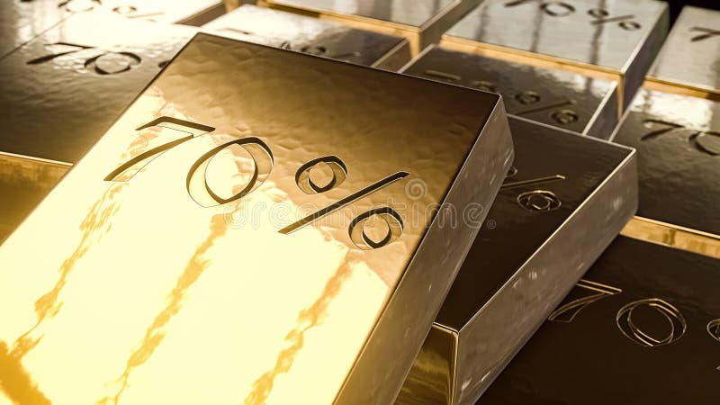Gold 70 3d stock illustration. Illustration of deal - 101122451