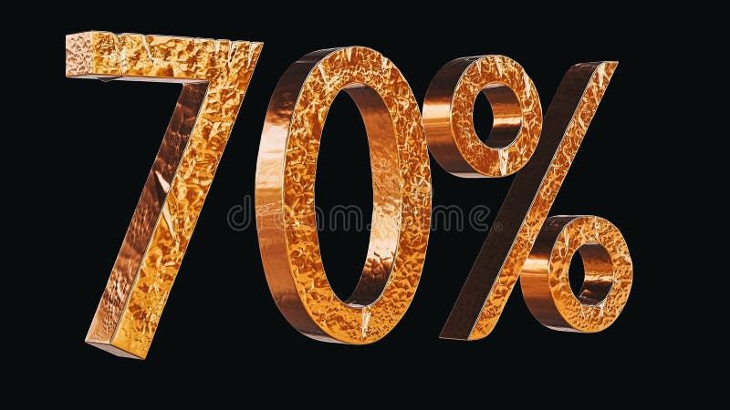 Gold 70 3d stock illustration. Illustration of deal - 101123320