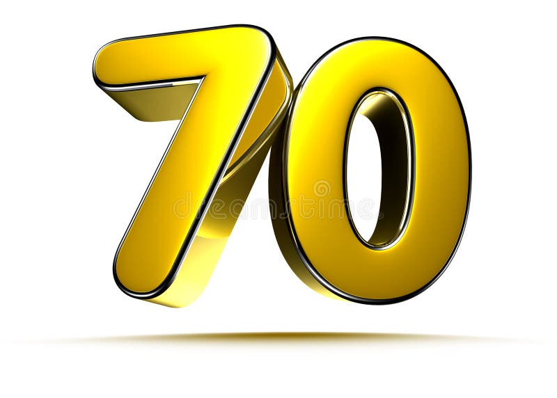 70 gold 3D. stock illustration. Illustration of digits - 303690512