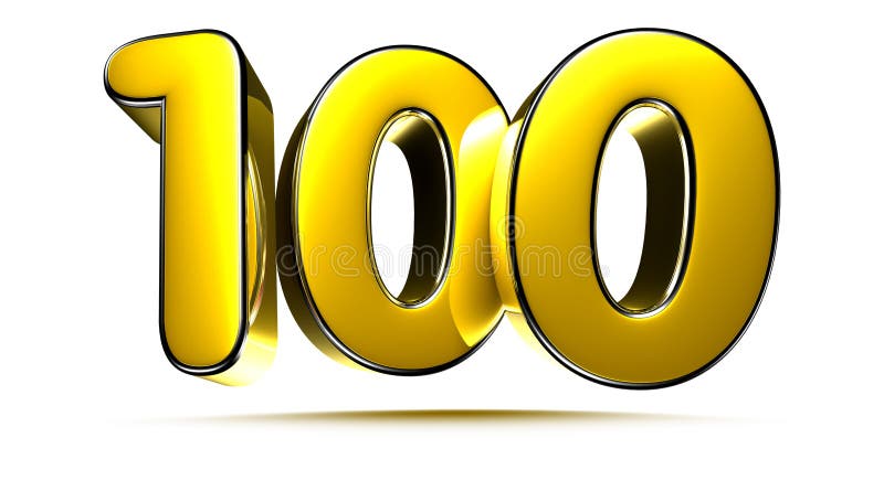 100 gold 3D. stock illustration. Illustration of advertisement - 303690517
