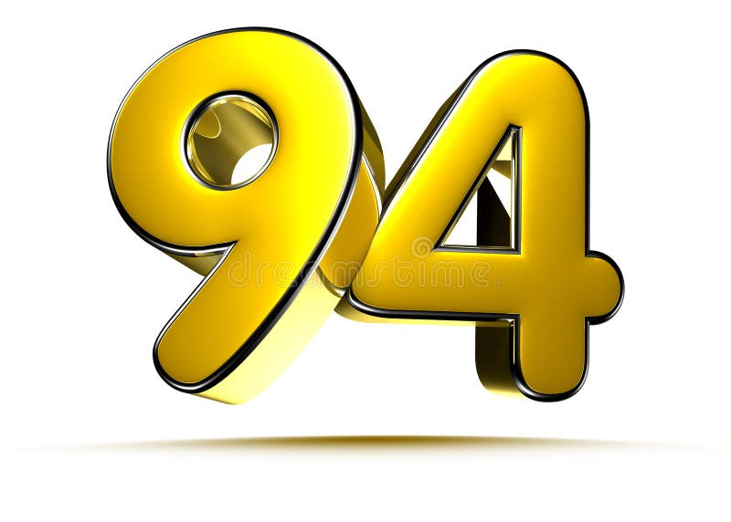 94 gold 3D. stock illustration. Illustration of collect - 309848092