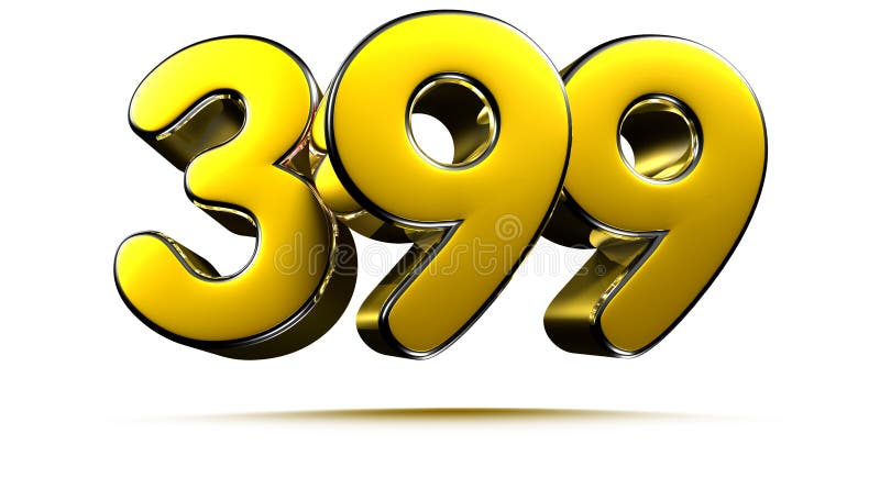 399 gold 3D. stock illustration. Illustration of finance - 309848101