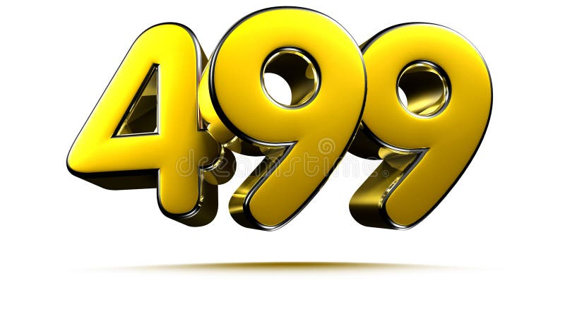 499 gold 3D. stock illustration. Illustration of digits - 309848112