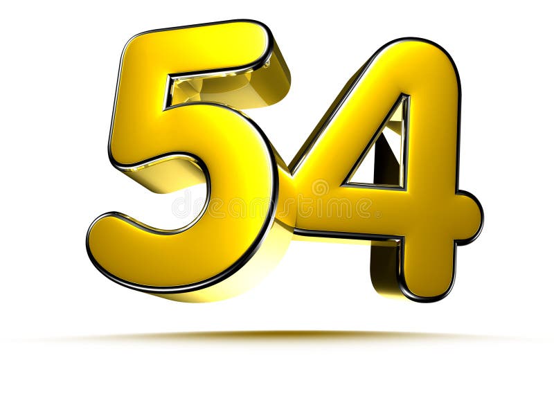 54 gold 3D. stock illustration. Illustration of charges - 311287847