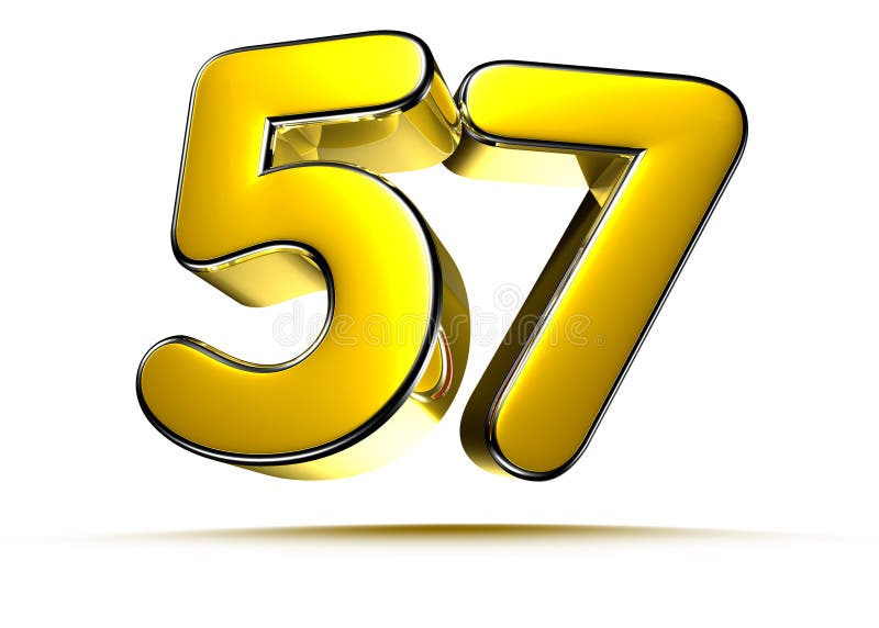 57 gold 3D. stock illustration. Illustration of price - 311287851