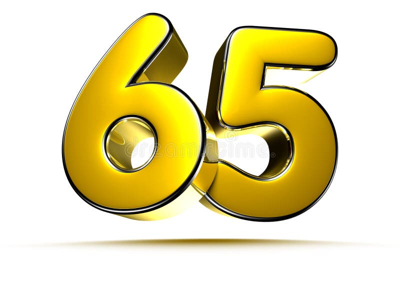 65 gold 3D. stock illustration. Illustration of collect - 311287865