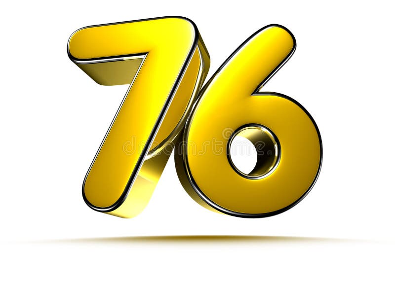 76 gold 3D. stock illustration. Illustration of market - 311287886