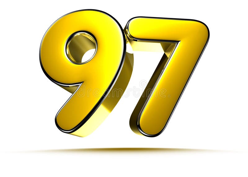 97 gold 3D. stock illustration. Illustration of advertisement - 311287907