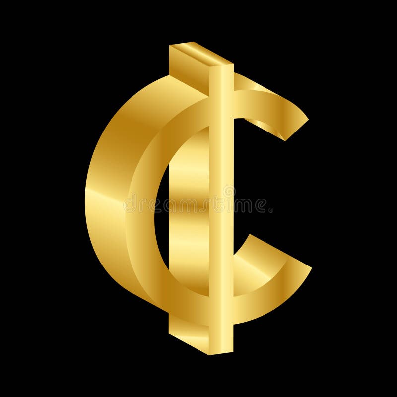 Gold 3D Luxury Cedi Currency Symbol Vector Stock Vector - Illustration ...