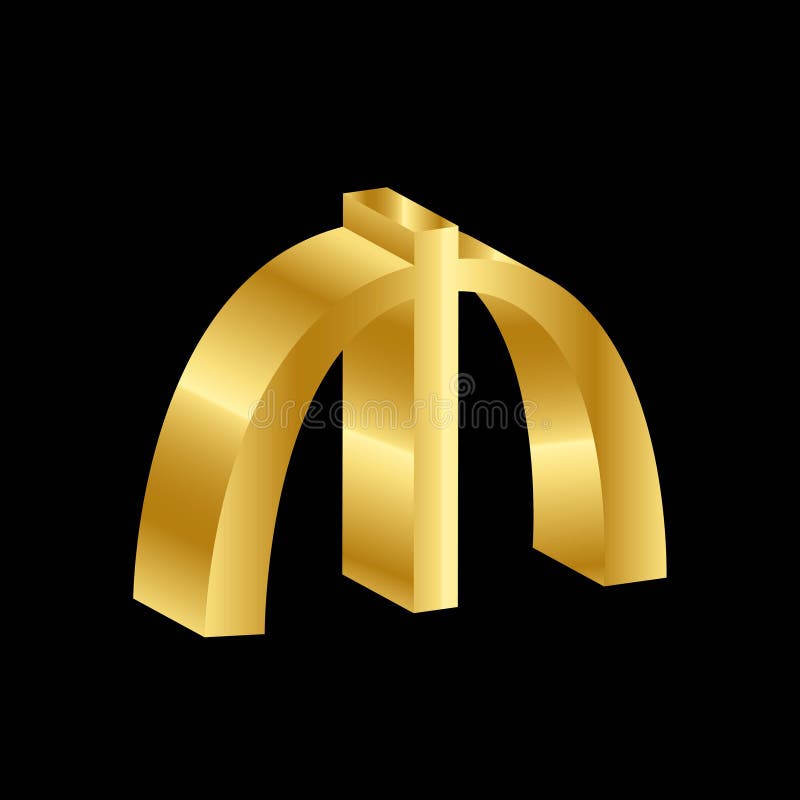 Gold 3D Luxury Manat Currency Symbol Vector Stock Vector - Illustration ...