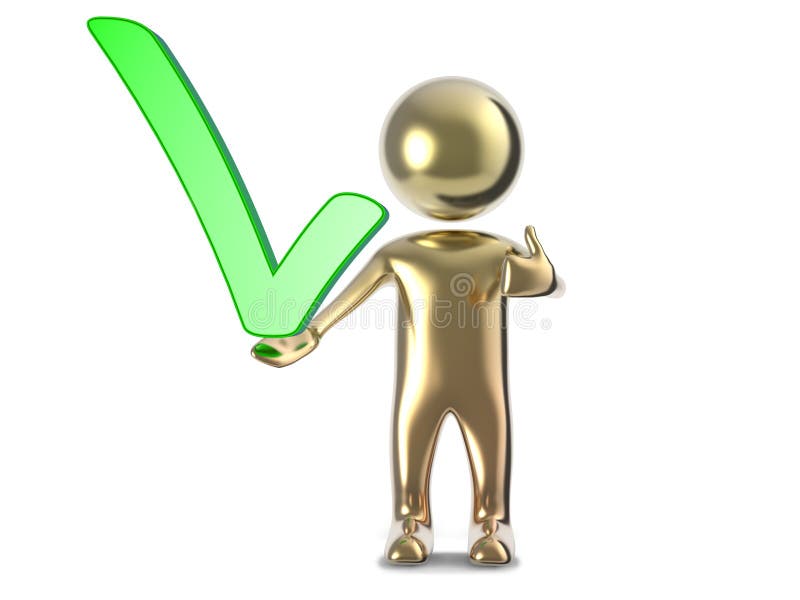 White 3d Man Green Check Mark Symbol Stock Illustrations – 396 White 3d ...