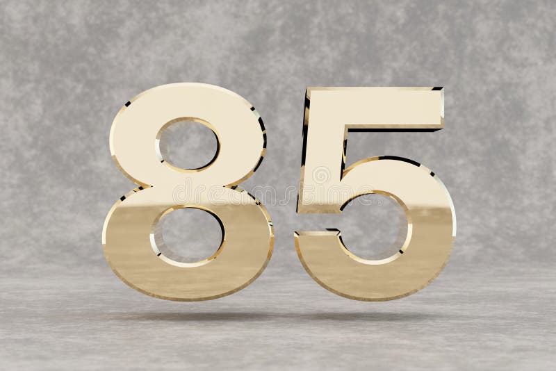 3d number 85 gold stock illustration. Illustration of alphabet - 139780009