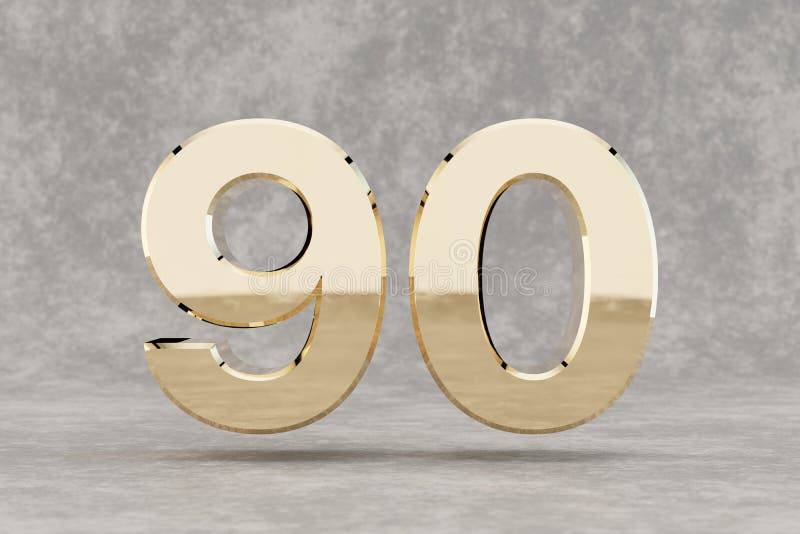 3d number 90 gold stock illustration. Illustration of finance - 139780033