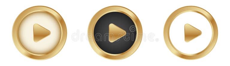 Gold 3d Play Button. Golden Play Button Stock Vector - Illustration of ...