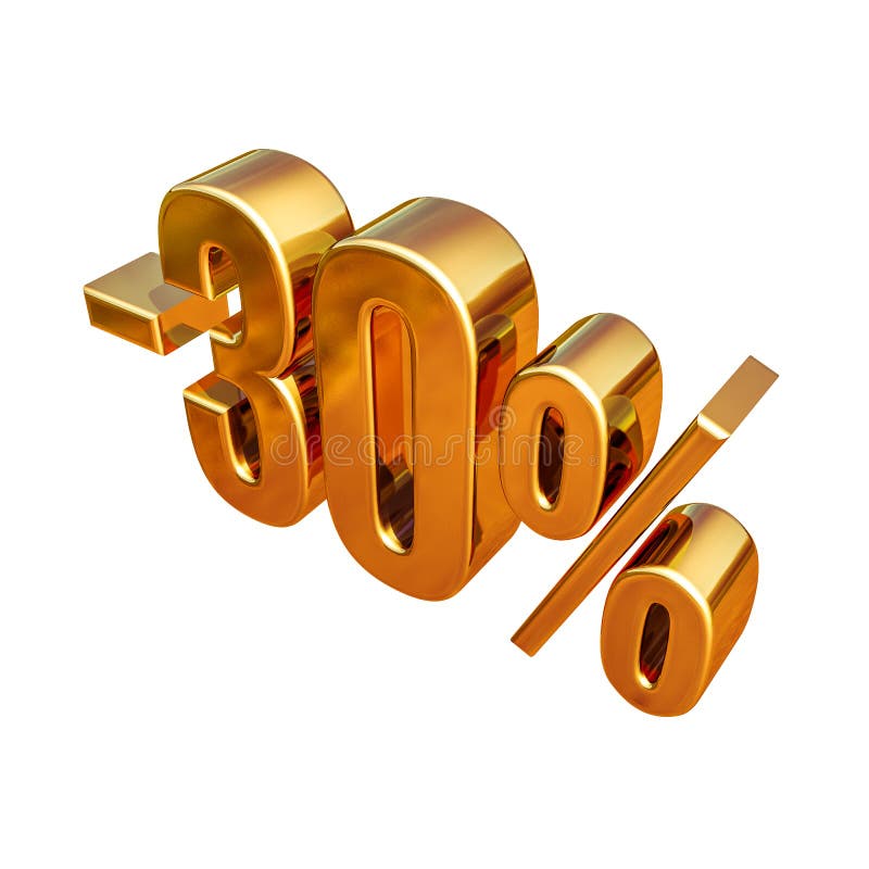 Gold 3d 30 Prozent-Rabatt-Zeichen Stockfoto - Bild von geld, ziffer ...