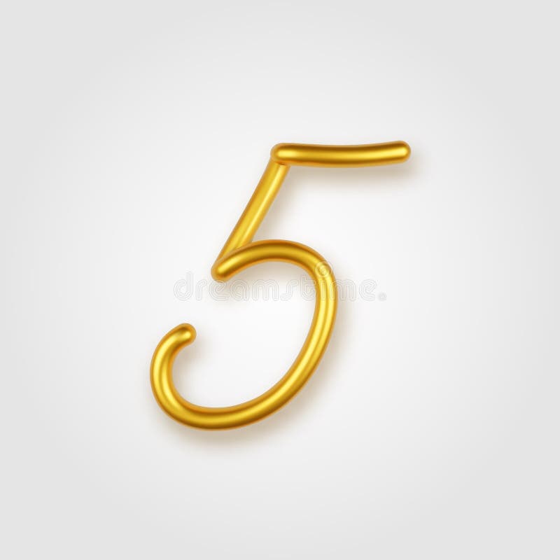 3d Number 5 Gold Stock Illustrations – 824 3d Number 5 Gold Stock ...