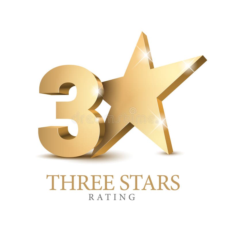 3 Gold 3d Star Rating. Four Star Symbol or Emblem Stock Vector ...
